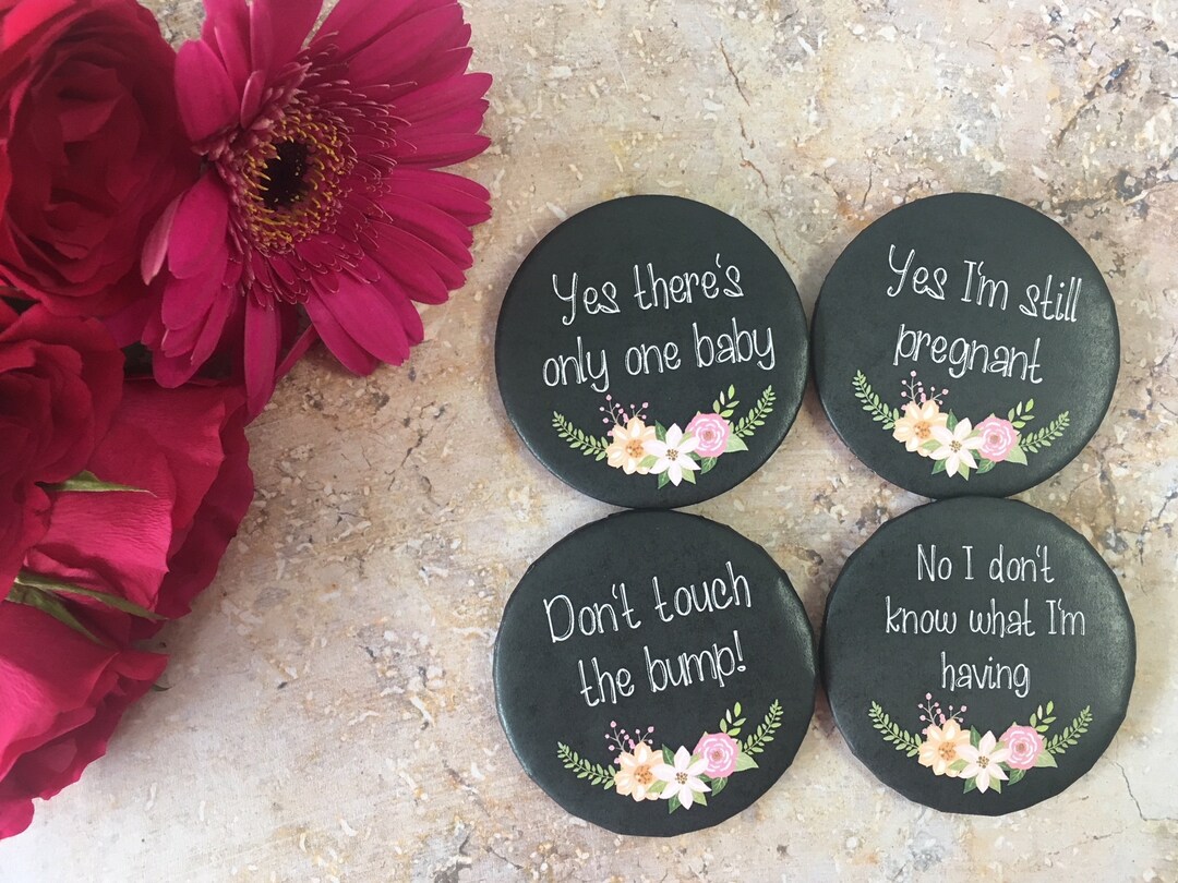 Funny Pregnancy Badges, Baby Shower Gift, Don't Touch the Bump Badge ...