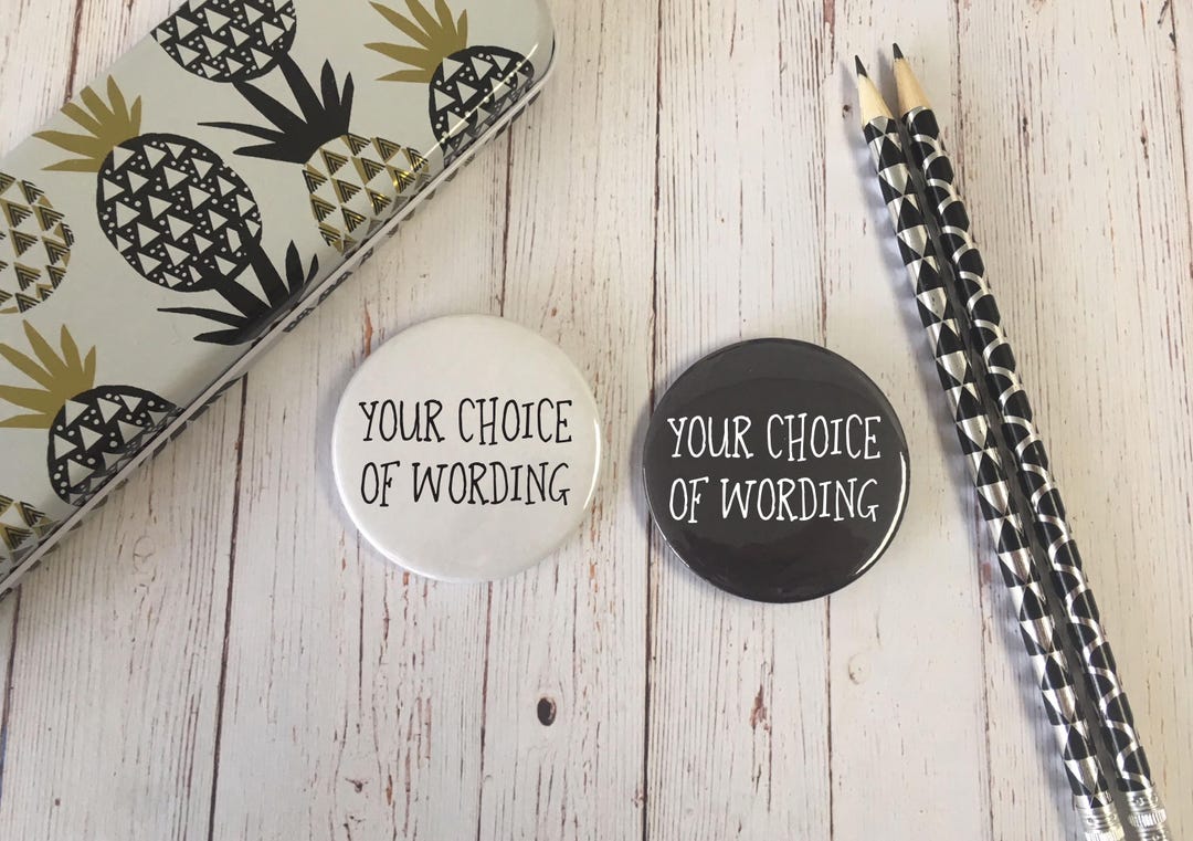 Custom Mono Badges, Personalised Badges, Personalized Button Badges ...