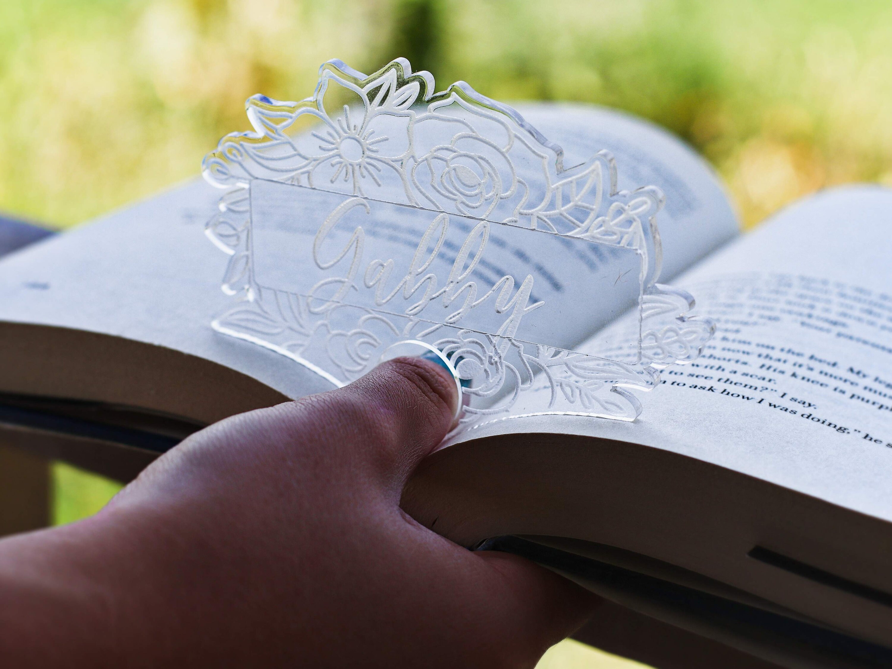 DIGITAL FILE ONLY Floral Thumb Bookmark With Area for - Etsy