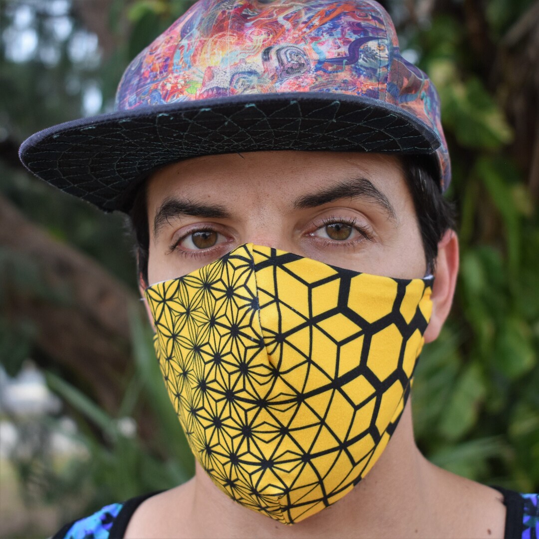 Golden Morphing Fractals Face Mask: V2 Reusable Face Mask - Etsy