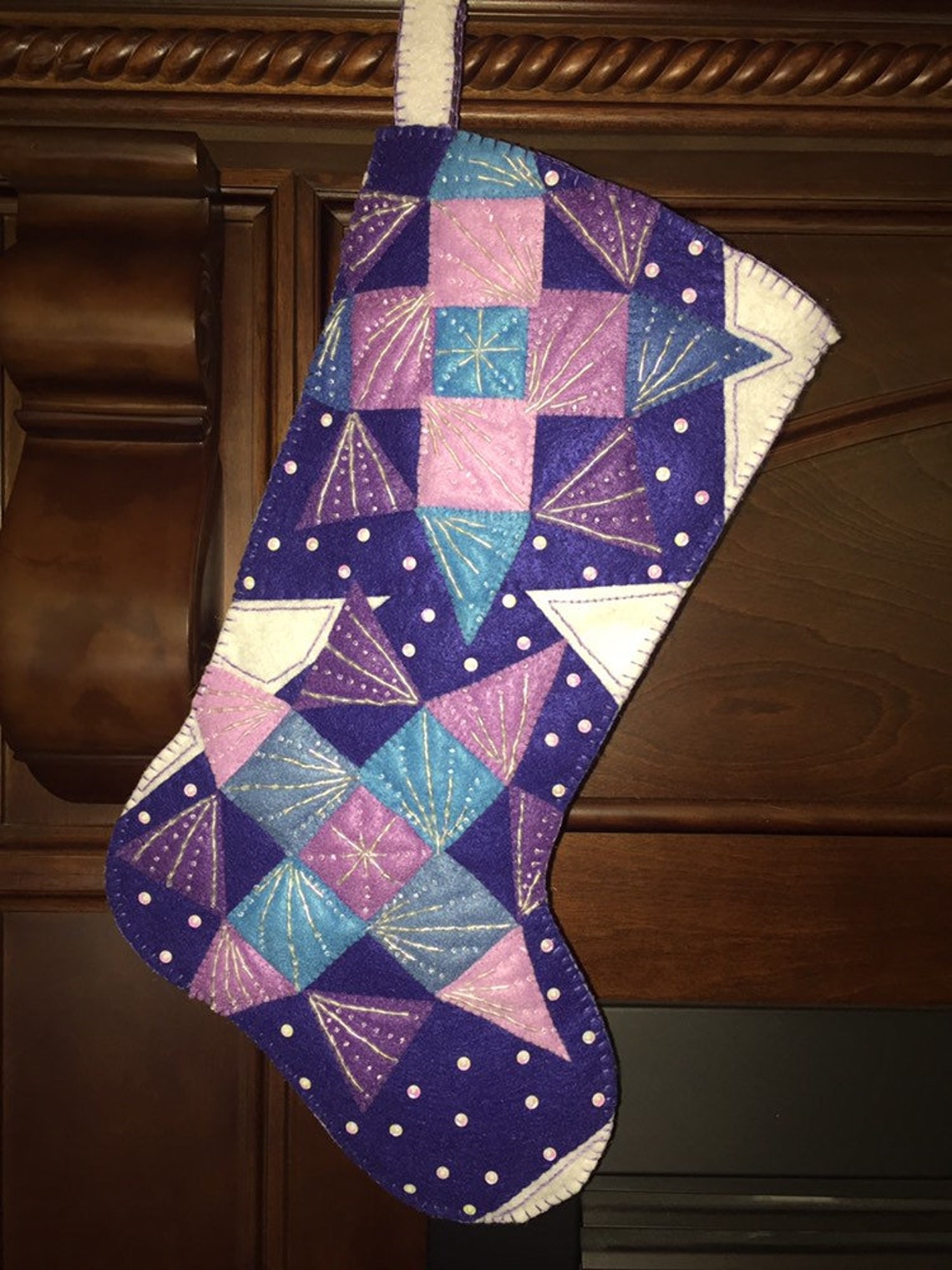 Finished Christmas Stocking Fully Lined Christmas Star | Etsy