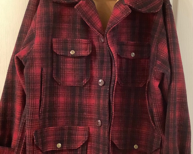 Vintage 1950s WOOLRICH Woolen Mills Red Plaid Hunting Mackinaw Jacket ...