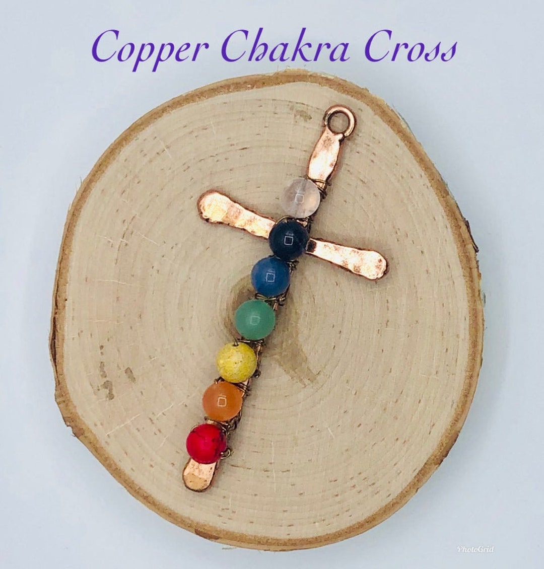 Copper 7 Chakra Cross Pendant, Chakra Balancing Tools, Self Care ...