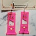 Mini Neon Pink Guillotines Earrings in Fluorescent Acrylic, Guillotine ...