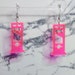 Mini Neon Pink Guillotines Earrings in Fluorescent Acrylic, Guillotine ...
