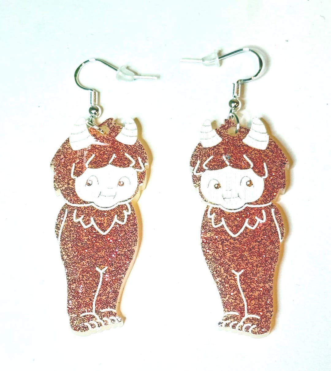 Glitter Pink Blush Yeti, Cryptid Monster Earrings, Kewpie Earrings ...