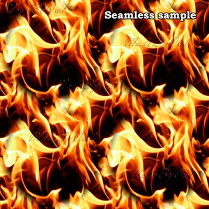 Fire Digital Paper Scrapbook, Fire Photo Background Flame, Seamless ...