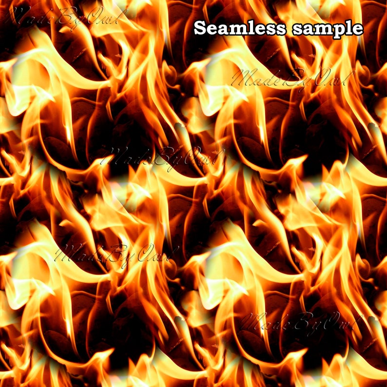 Fire Digital Paper Scrapbook, Fire Photo Background Flame, Seamless ...