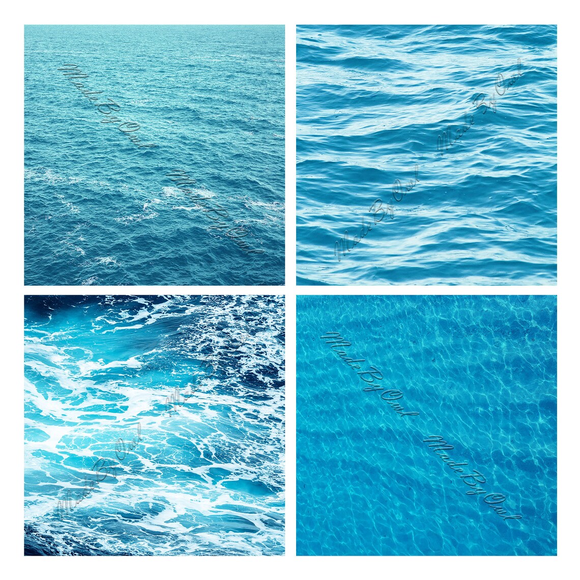 Ocean Digital Paper Blue Sea Background Printable Water Texture Overlay ...