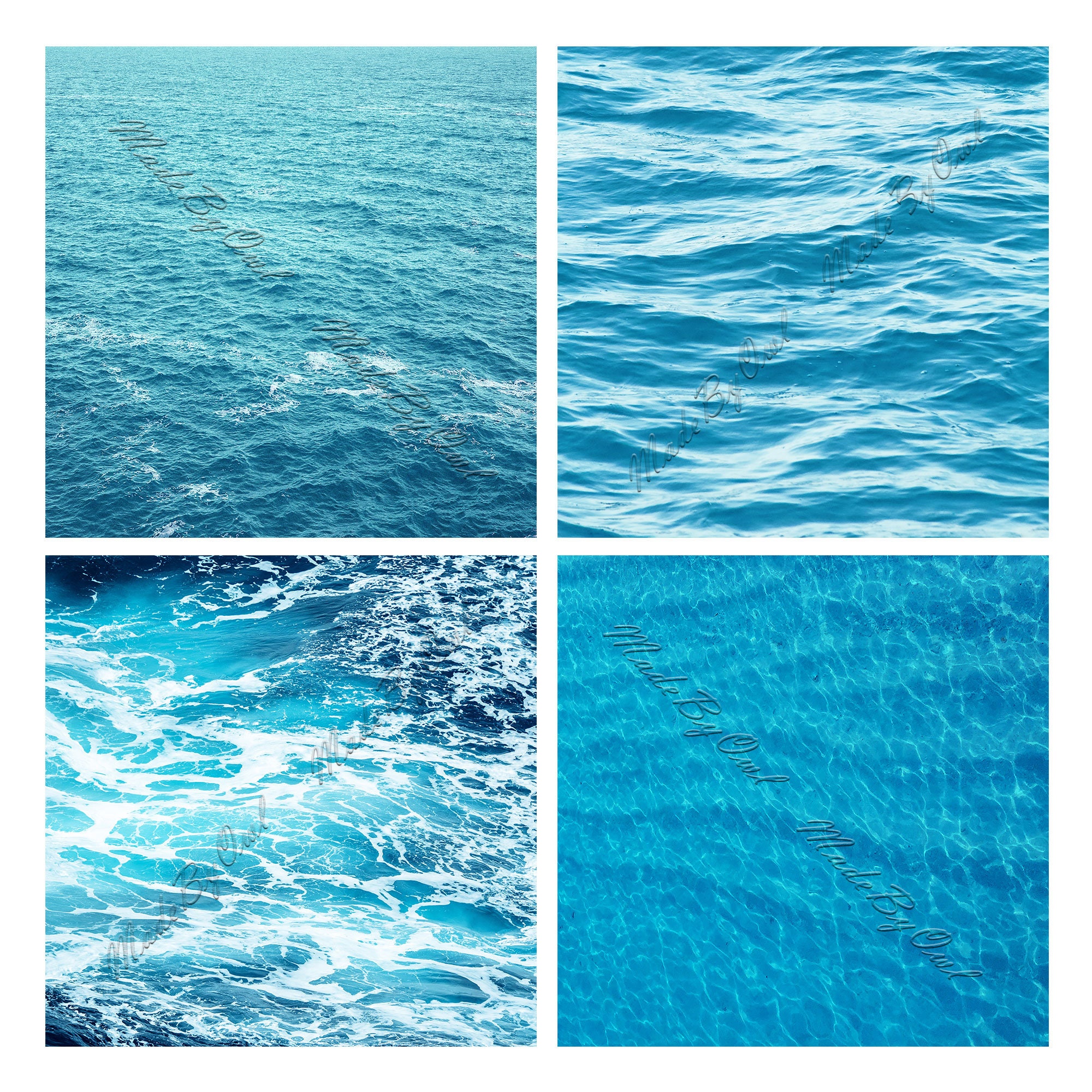 Ocean Digital Paper Blue Sea Background Printable Water Texture Overlay ...
