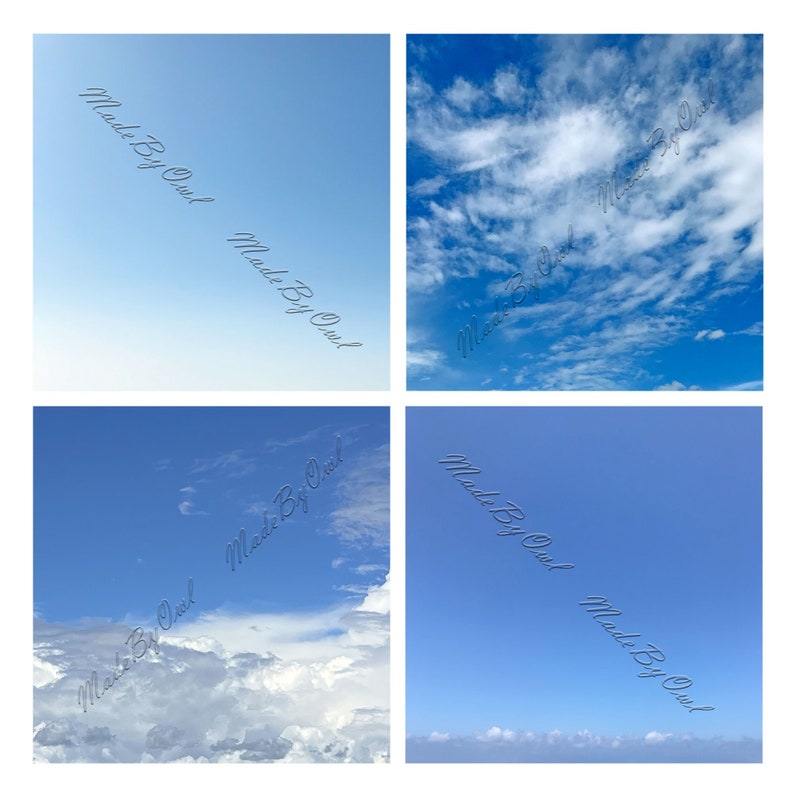 Blue Sky and Clouds Digital Papers, Sky Blue Photos, Digital ...