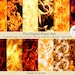 Fire Digital Paper Scrapbook, Fire Photo Background Flame, Seamless ...