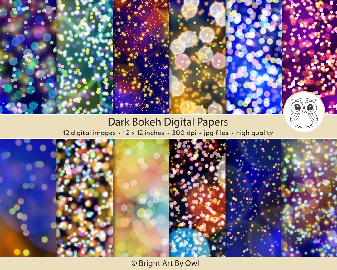 Rainbow Bokeh Digital Paper Pack, Neon Party Background (digital ...