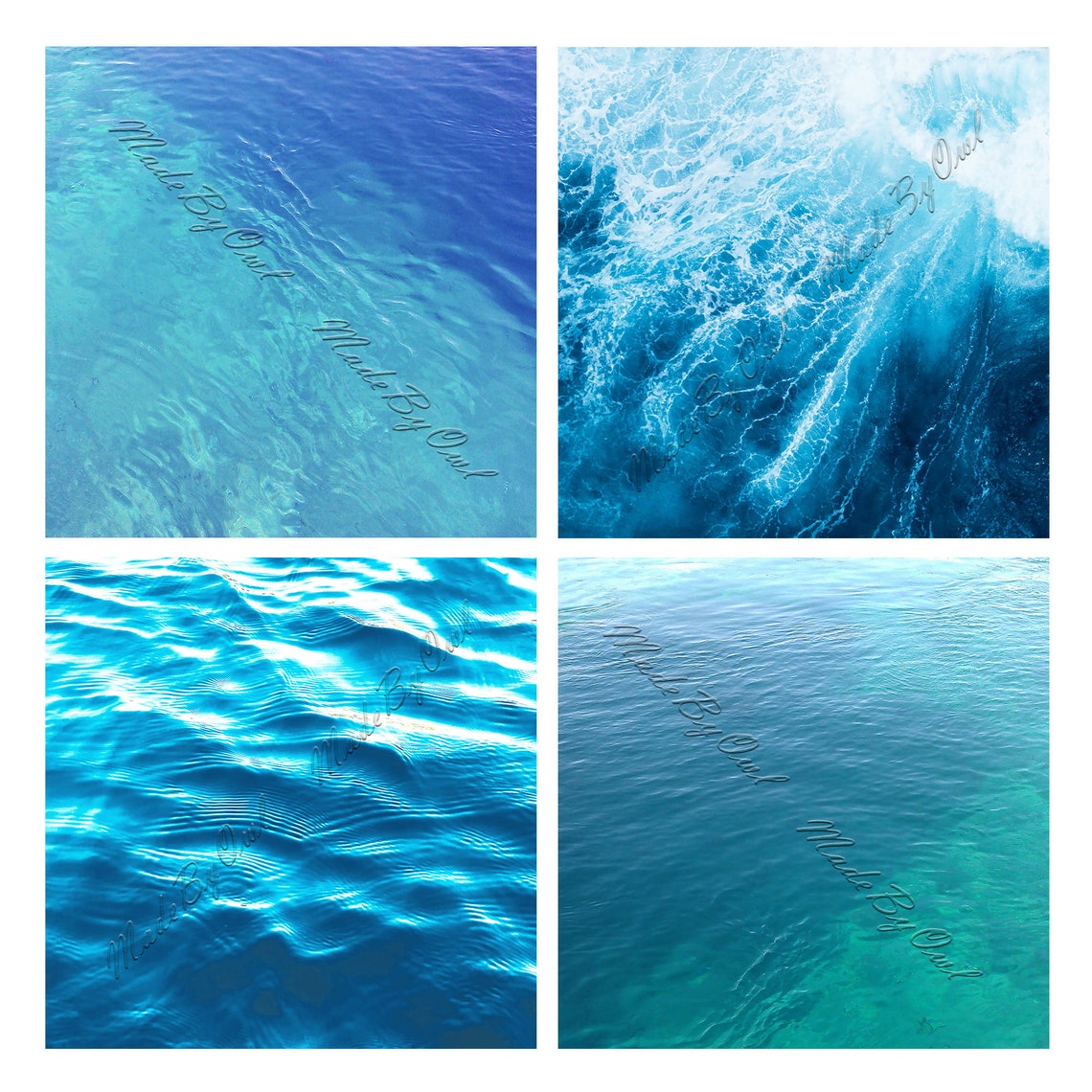 Ocean Digital Paper Blue Sea Background Printable Water Texture Overlay ...