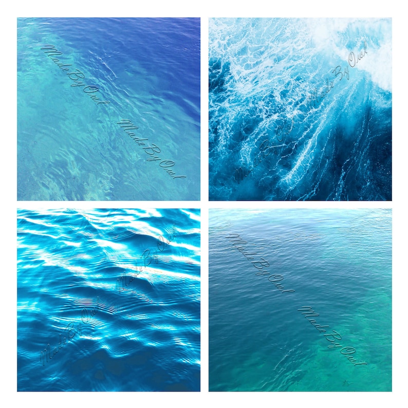 Ocean Digital Paper Blue Sea Background Printable Water Texture Overlay ...