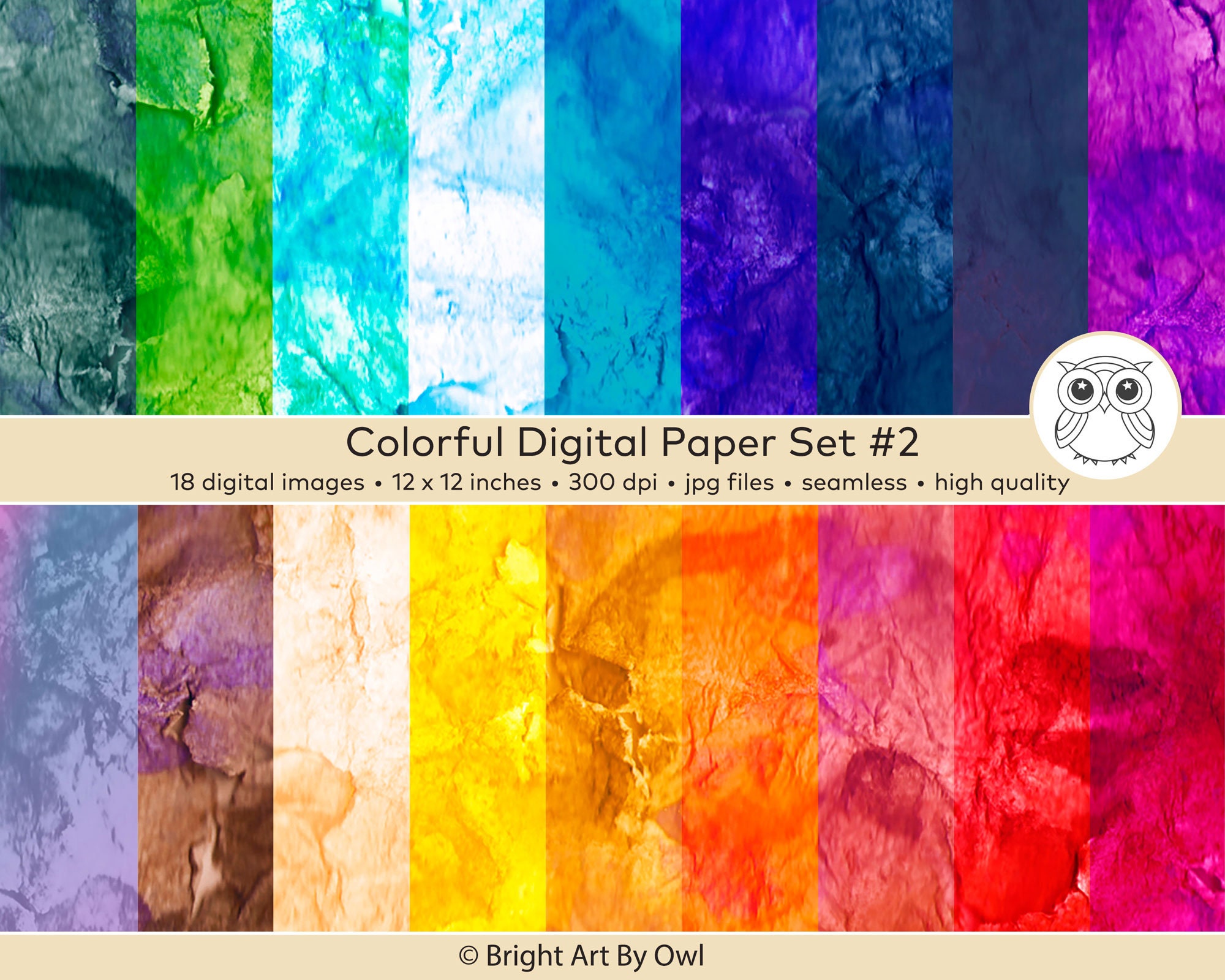 Bright Digital Paper, Digital Crumpled Paper, Crumpled Texture ...