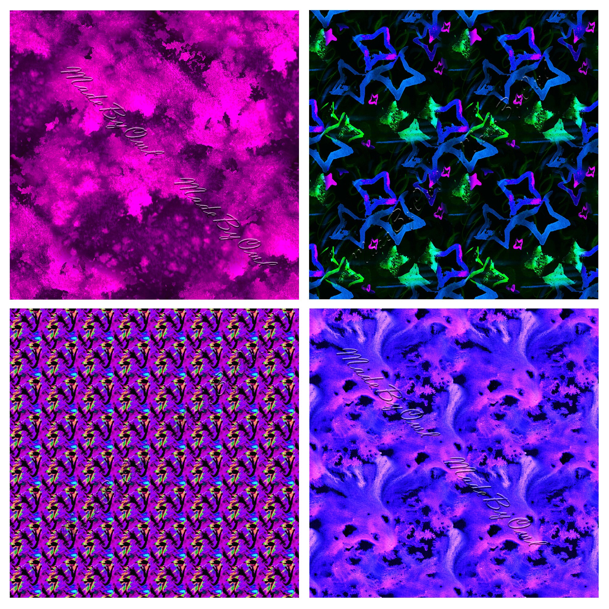 Neon Digital Paper, Neon Overlays, Neon Backdrop, Bright Digital Paper ...