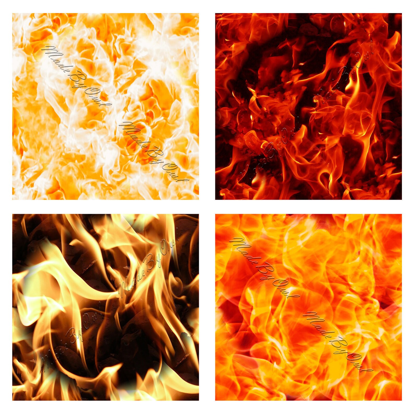 Fire Digital Paper Scrapbook, Fire Photo Background Flame, Seamless ...