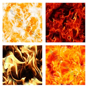 Fire Digital Paper Scrapbook, Fire Photo Background Flame, Seamless ...