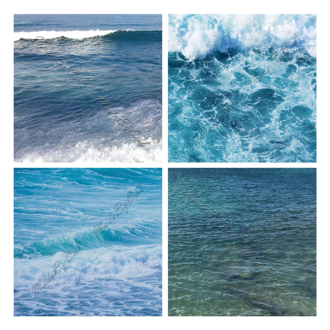 Ocean Digital Paper Blue Sea Background Printable Water Texture Overlay ...