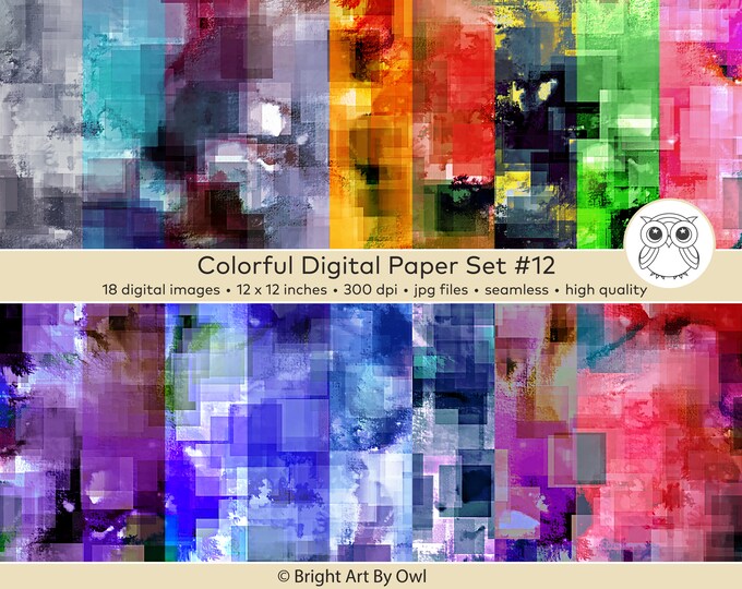 Pixel Art Themed Digital Paper - Seamless Colorful, Printable Patterns ...