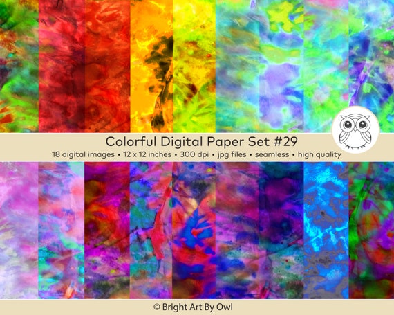 Neon Digital Paper Bright Digital Paper Rainbow Background - Etsy