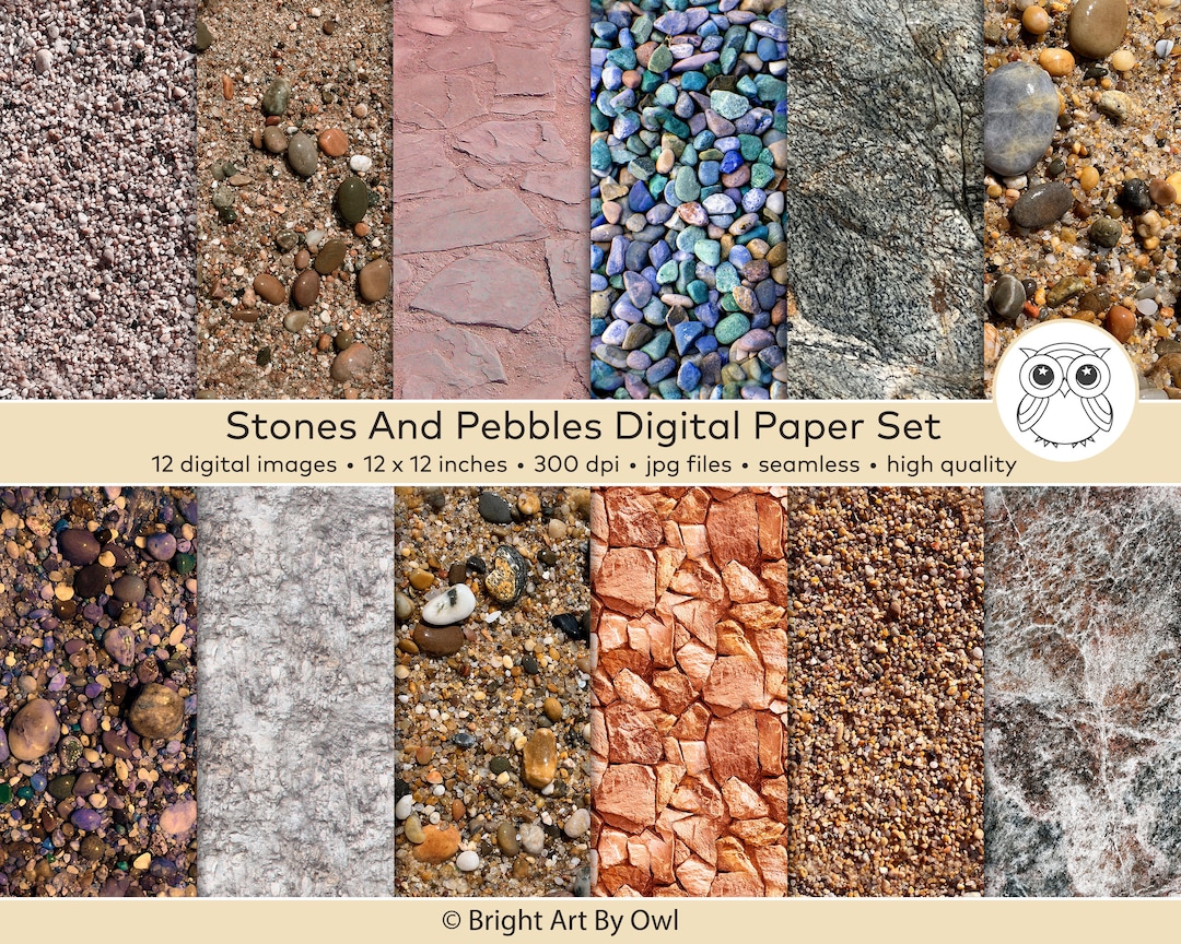 Stones and Pebbles Digital Paper, Photography Backdrops, Digital ...