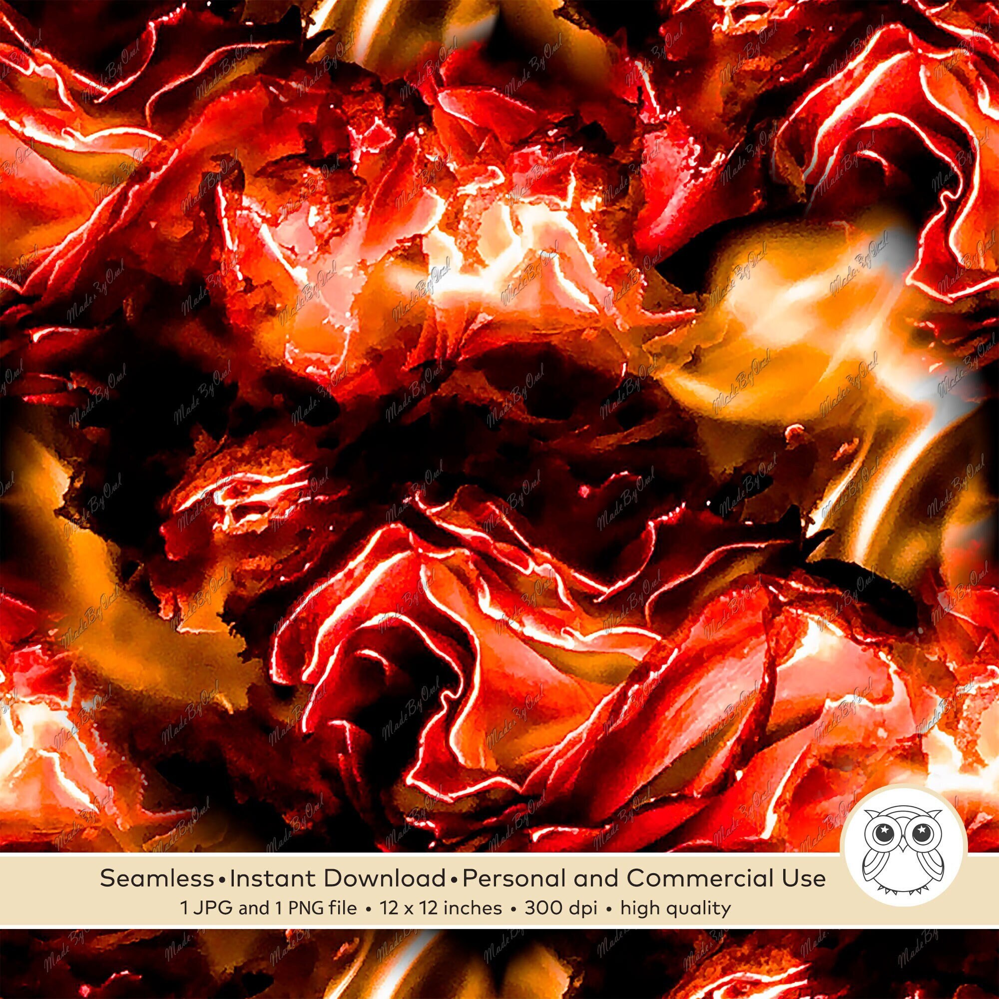 Flames PNG Fire Background Fire Pattern Printable Digital - Etsy UK