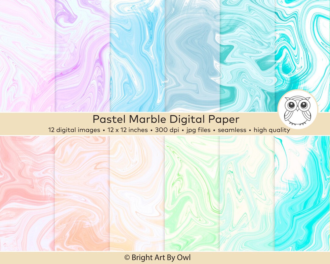Marble Digital Paper, Marble Seamless Digital Pattern, Pastel Marble ...