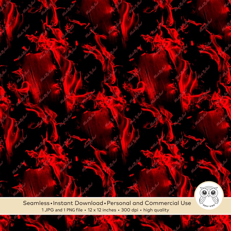 Red and Black Digital Backdrop, Flames Seamless Pattern Background PNG ...