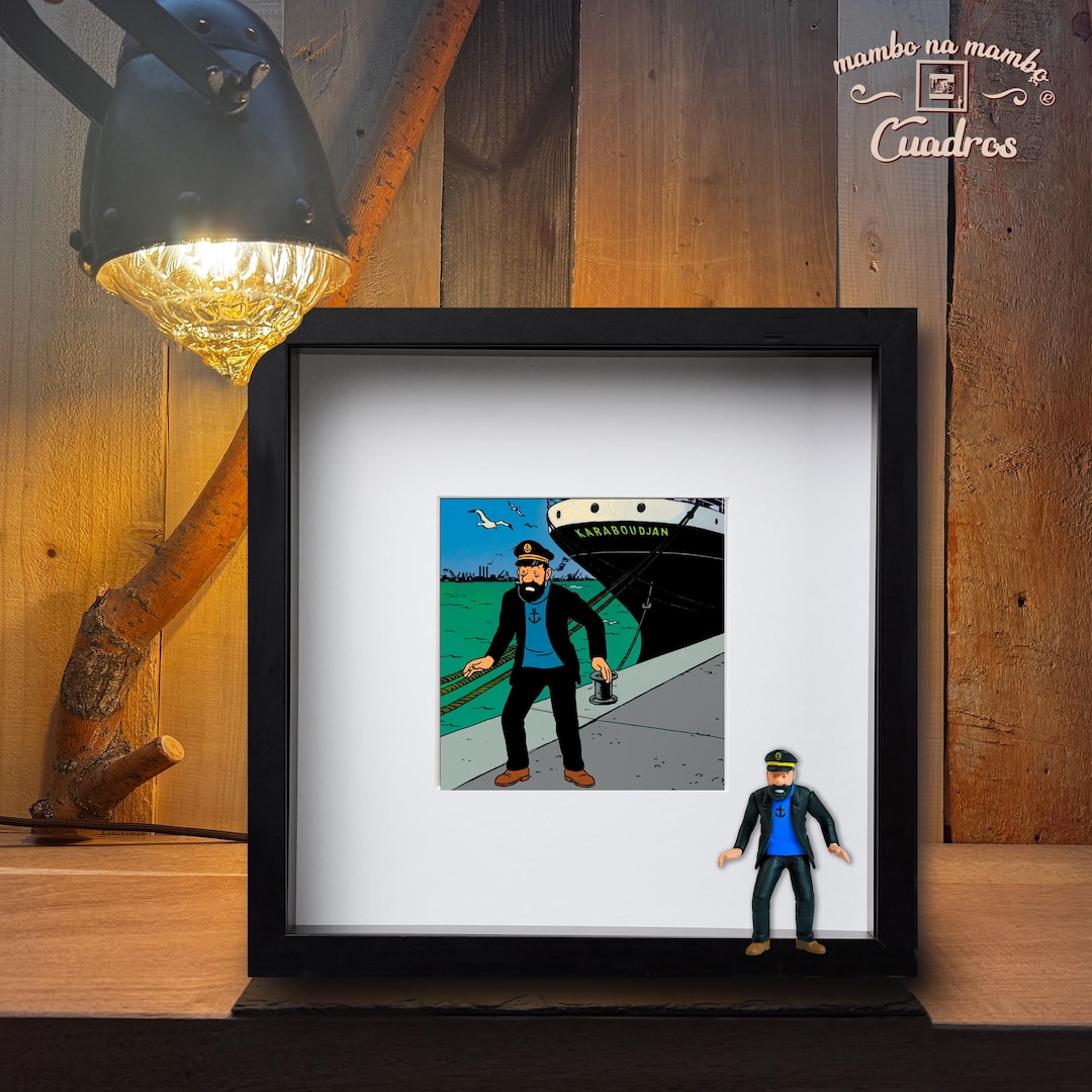 Painting of Captain Haddock in Port on the Karaboudjan With Original ...