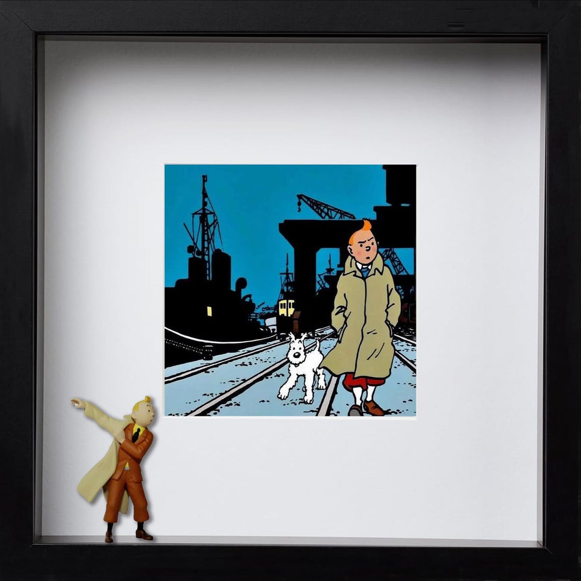 Painting of Tintin Wearing a Trench Coat. Original Figures Handmade for ...