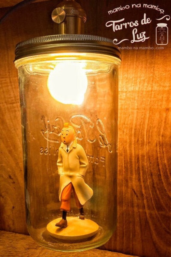 Tintin Walking Light Jar Handmade for You With Recycled | Etsy