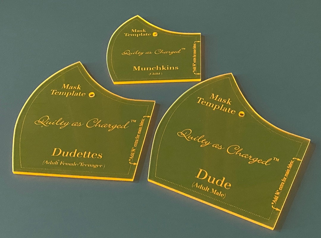 Face Mask Templates (casing Style) - Set of 3 Sizes for the Family (no ...