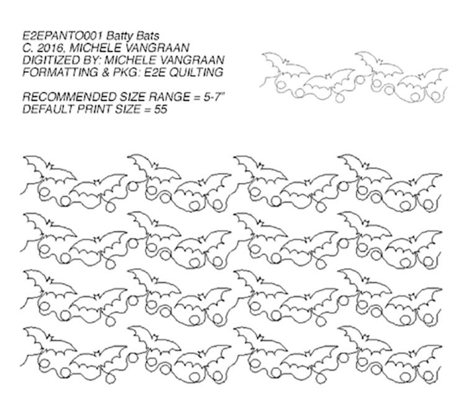 Batty Bats Pantograph digital | Etsy
