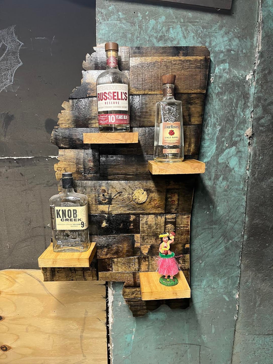 36' Bourbon Barrel Stave Mississippi Bottle Display/shelf - Etsy