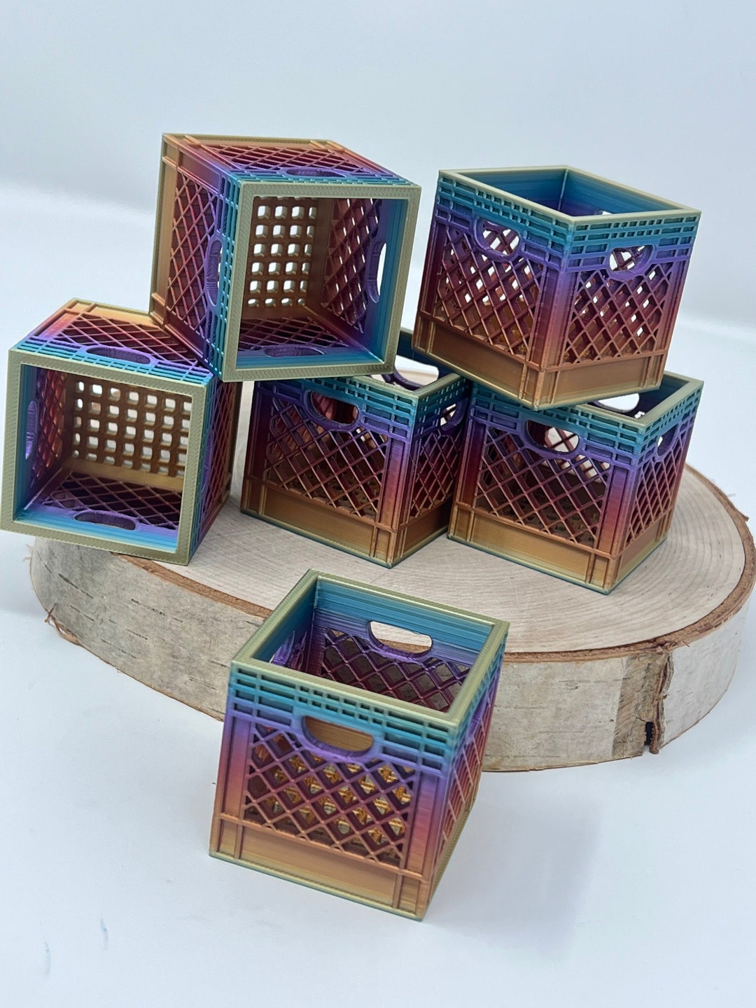 Rainbow Mini Milk Crate 3D Print - Etsy
