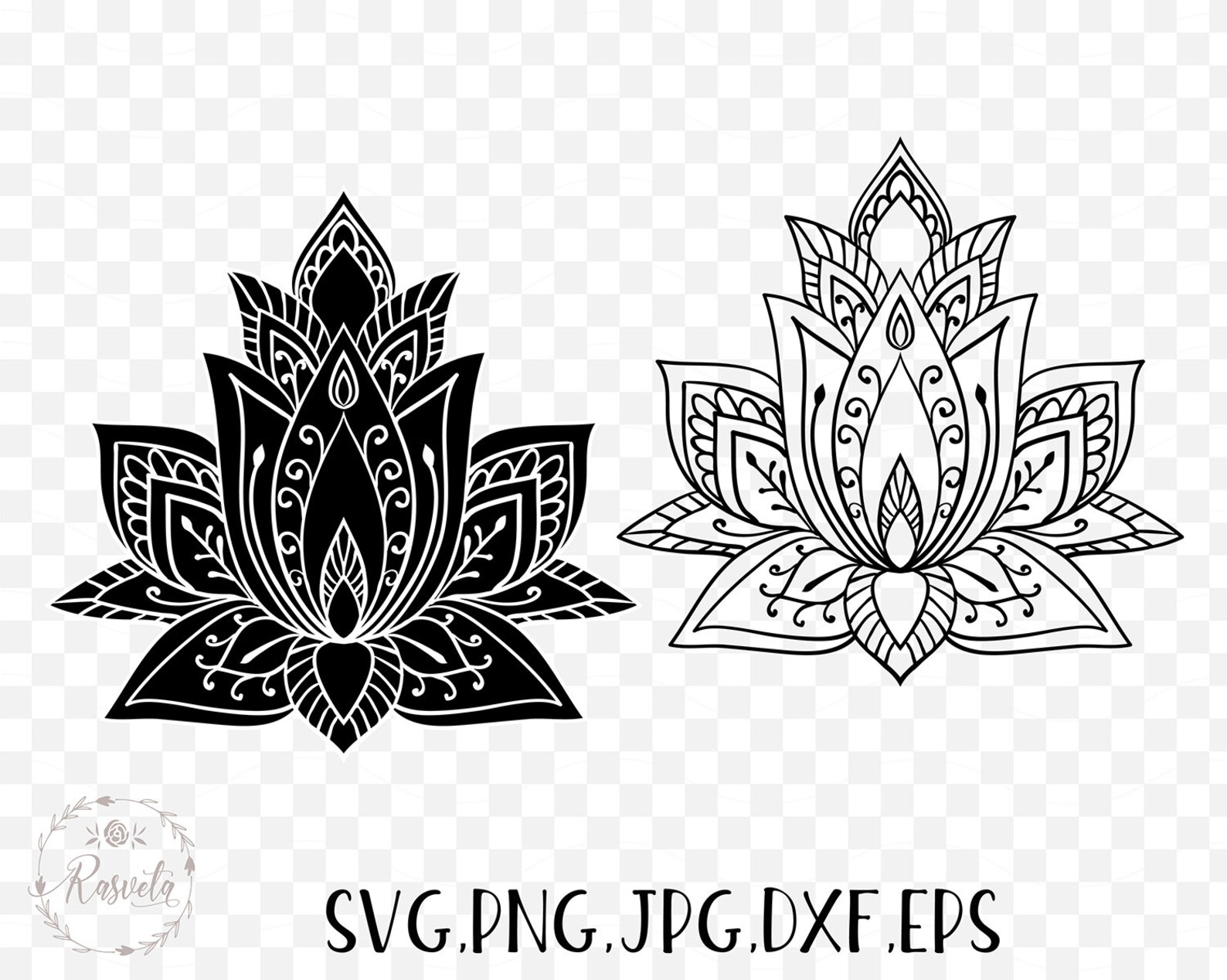 Lotus Mandala Flower Svg Lotus Flower Clip Art Lotus | Etsy