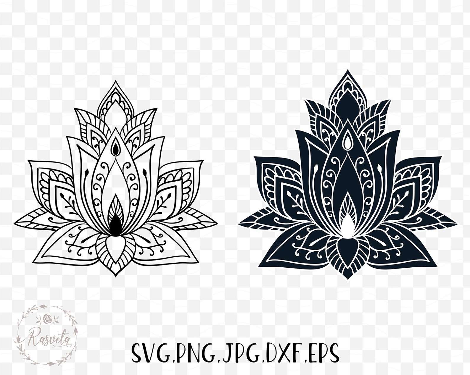 Lotus Mandala Flower Svg Lotus Flower Clip Art Lotus | Etsy
