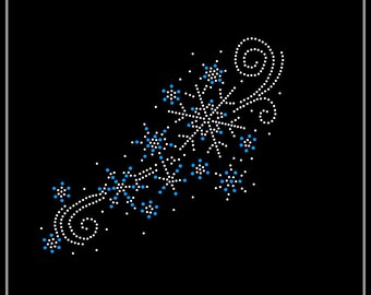 Flower Rhinestone Transfer, Iron on Hot Fix, Rhinestone Transfer Bling ...