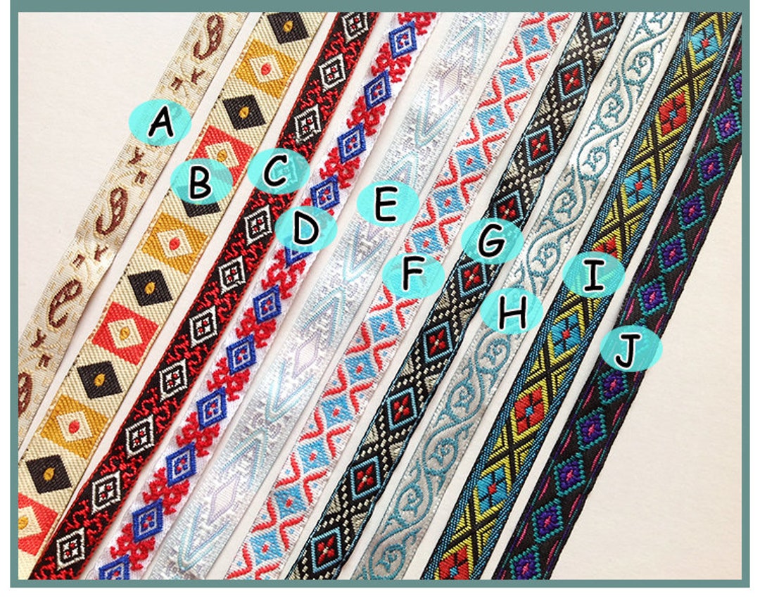 1 Yard Flower Woven Jacquard Ribbon, Trim Pattern Embroidery, Flower ...