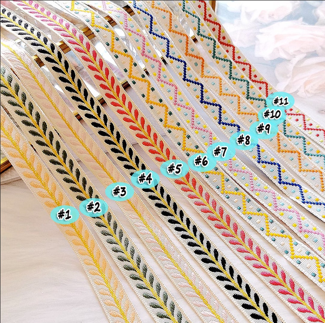 1 Yard Flower Jacquard Ribbon Geometric Woven Trim Border - Etsy