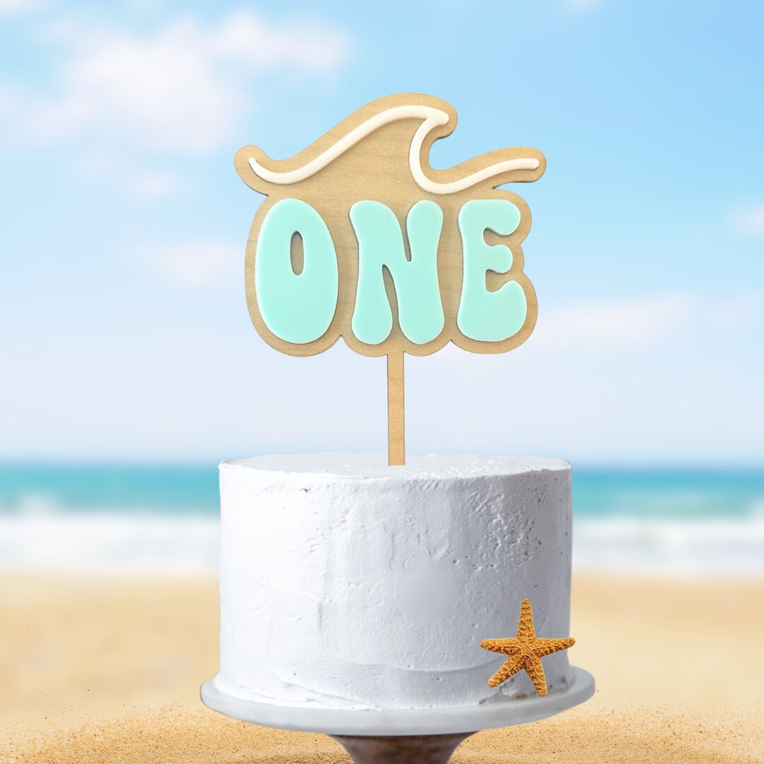 The Big ONE First Birthday Cake Topper Surf's up Party Smash Cake ...