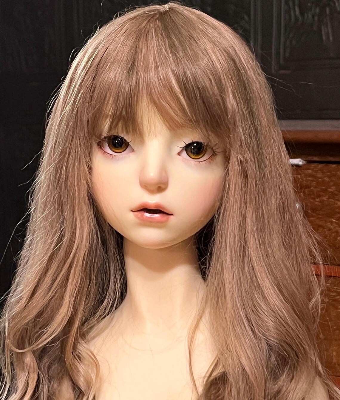 BJD 1/3 SD Alpaca Brown/ombre Wig for Head Size Circumference 22-23cm ...