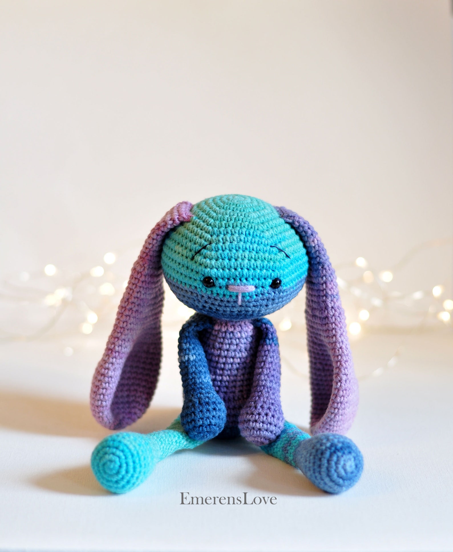 Rainbow Rabbit Amigurumi Crochet Pattern Easy Amigurumi Bunny | Etsy