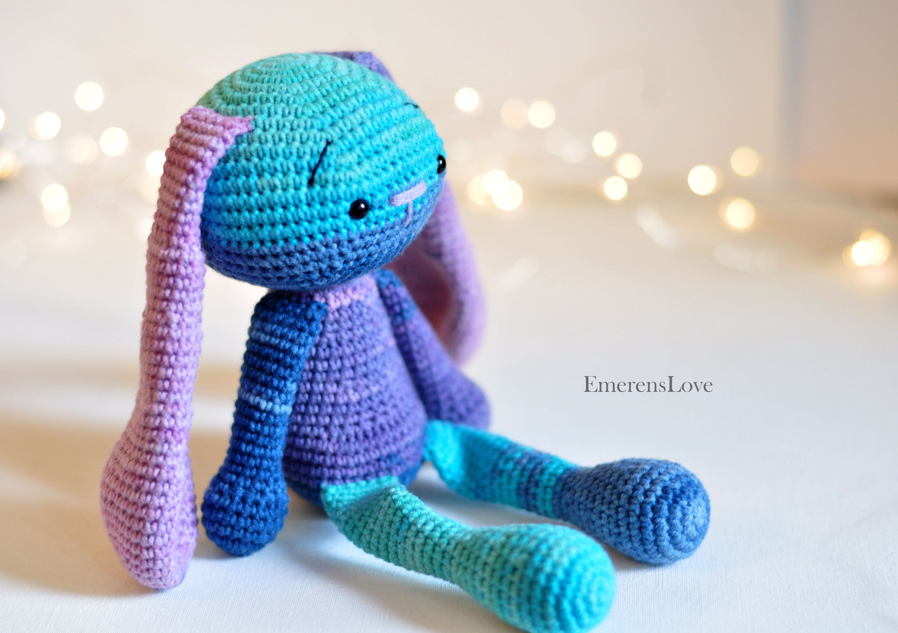 Rainbow Rabbit Amigurumi Crochet Pattern Easy Amigurumi Bunny | Etsy