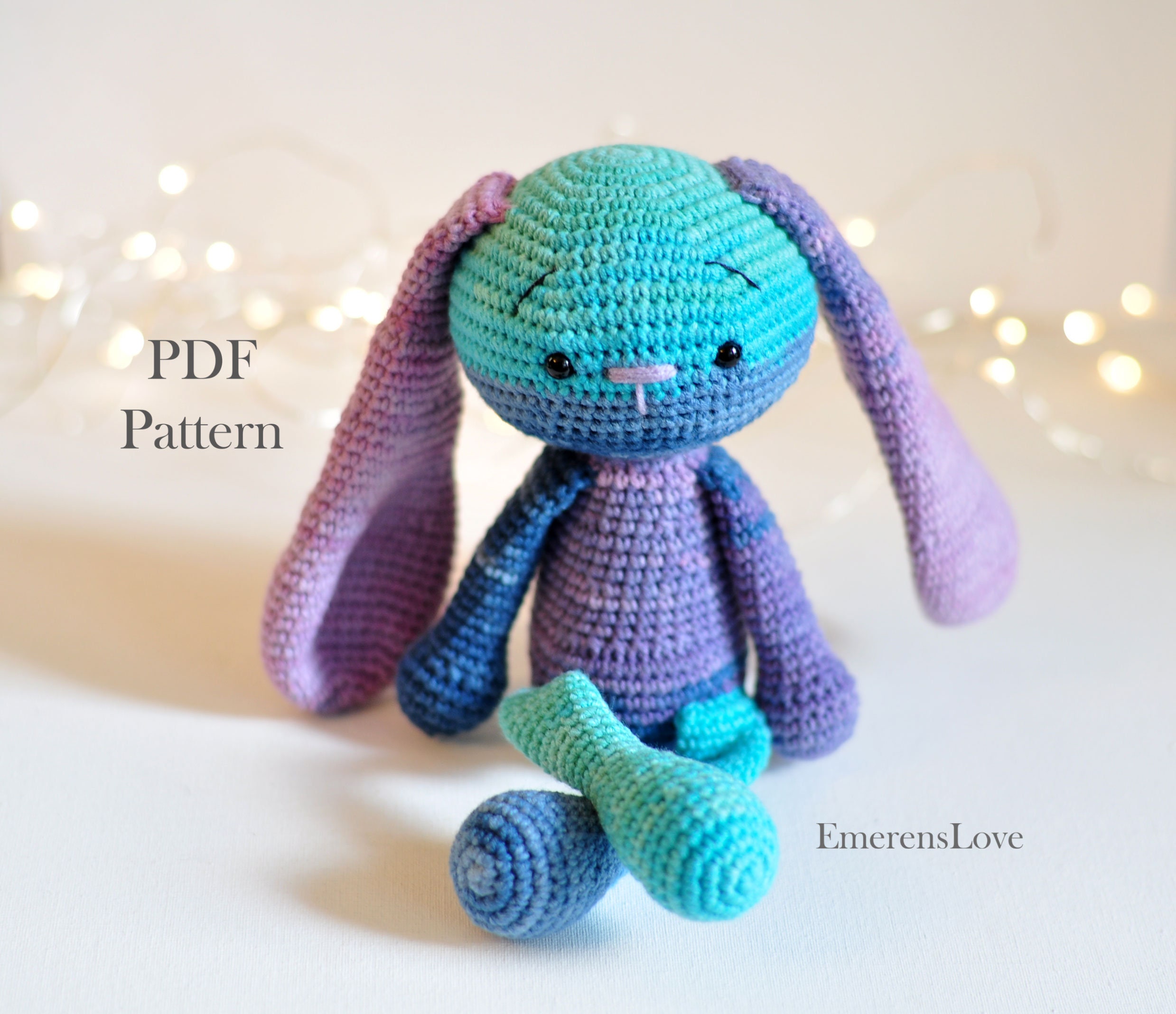 Rainbow Rabbit Amigurumi Crochet Pattern Easy Amigurumi Bunny | Etsy