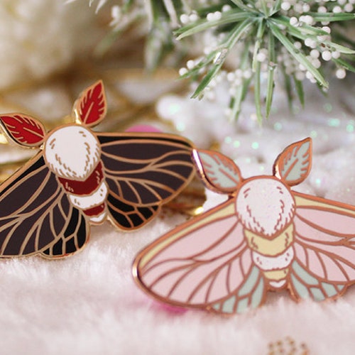 Moth Gods Enamel Pins Rose Gold Pastel Goth - Etsy