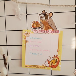 4x4 Inch Memo Pads SET Rat and Raccoon Stationery Grocery List - Etsy