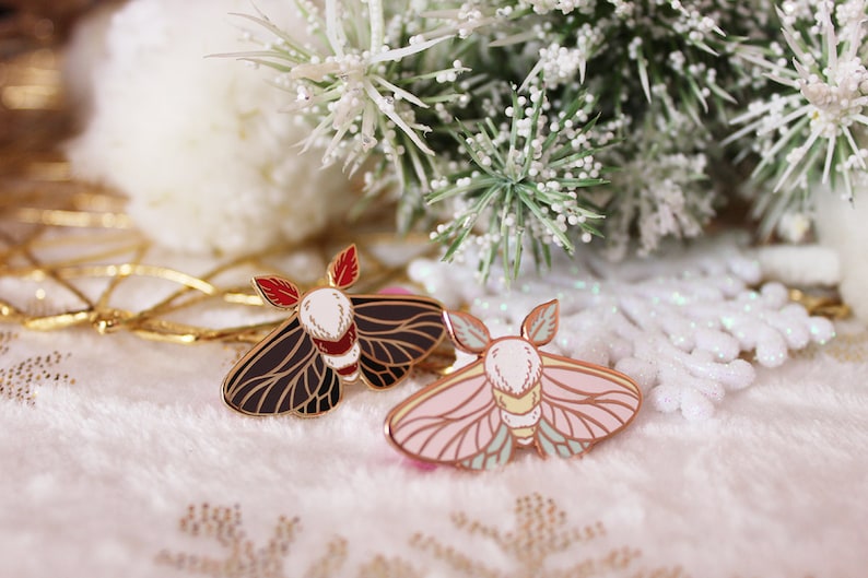 Tiny Moth Enamel Pins Rose Gold Pastel Goth - Etsy